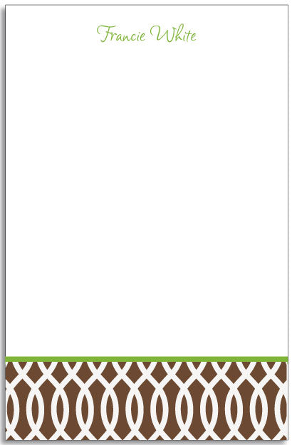 garden gate brown personalized notepad – The Dotted i